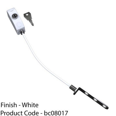 White Window Cable Restrictor Set - Limit Opening - Locking Safety ...