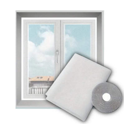 White Window Fly Net Screen Mesh Insect Bug Screen Hook & Loop Tape 150 ...