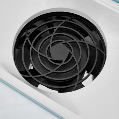 White Wooden Dressing Table Mirror Desk with 4 Castors and Dust Collector