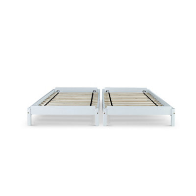 White Wooden Stacking Single Bed Frame
