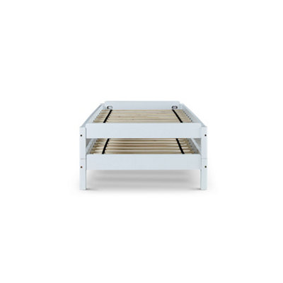 White Wooden Stacking Single Bed Frame