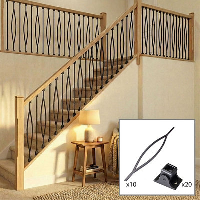 Whittington Black Metal Teardrop Stair and Landing Spindle - 10 Pack ...