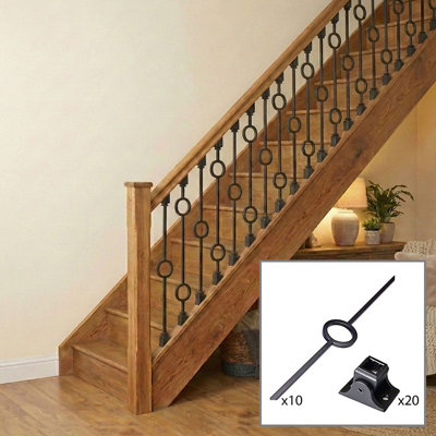 Whittington Black Metal The Circle Stair and Landing Spindle - 10 Pack ...