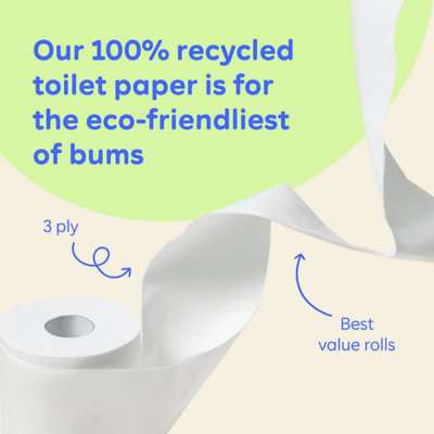 Who Gives A Crap Double Length 100% Recycled Toilet Paper - 48 Pack