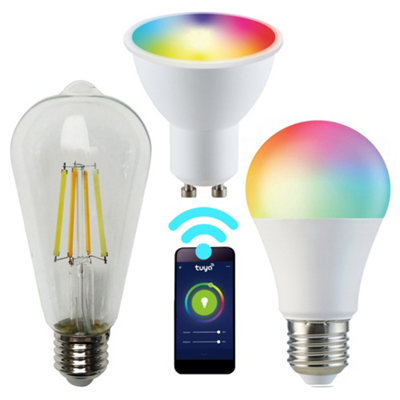 Wi-Fi GU10 5.5 Watts LED Smart Bulb, RGB CCT 2700K-6500K, Dimmable ...