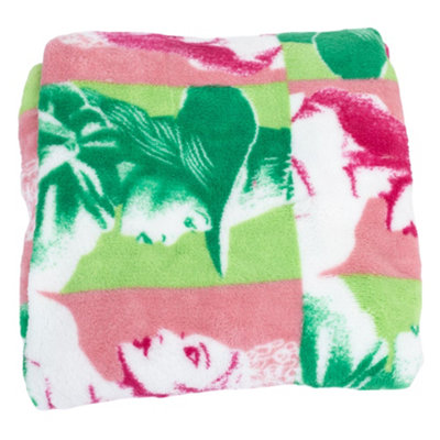 Wicked Fleece Elphaba and Glinda Blanket Pink/Green/White (150cm x 120cm)