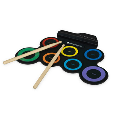 WICKED GIZMOS Electronic Drum Mat - Portable Roll Up Digital Music Pad ...
