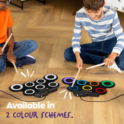 WICKED GIZMOS Electronic Drum Mat - Portable Roll Up Digital Music Pad ...