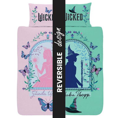Wicked Glinda & Elphaba Reversible Single Duvet Cover and Pillowcase Set