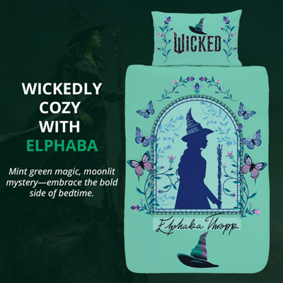 Wicked Glinda & Elphaba Reversible Single Duvet Cover and Pillowcase Set