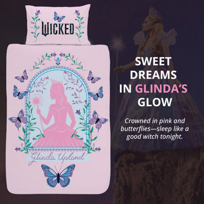 Wicked Glinda & Elphaba Reversible Single Duvet Cover and Pillowcase Set