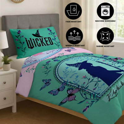 Wicked Glinda & Elphaba Reversible Single Duvet Cover and Pillowcase Set