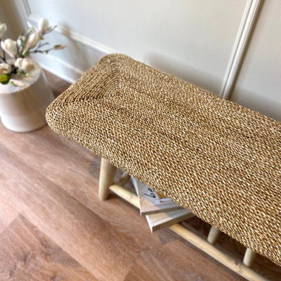 Wicker bench Hallway - Wooden End of bed bench 120cm