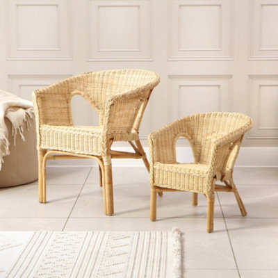 Wicker Loom Chair Small Adults in Natural (H)71cm x (W)57cm x (D)54cm