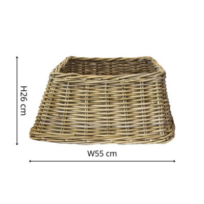 Wicker Tree Skirt Square H26cm W55cm