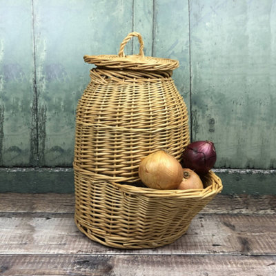 Wicker Willow Onion Hopper Kitchen Storage