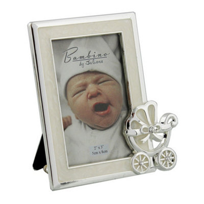 Widdop Silver Plated Photo Frame With Pram Icon In Corner Silver (2 ...
