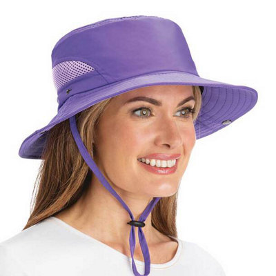 Wide-brim breathable sun hat - Purple