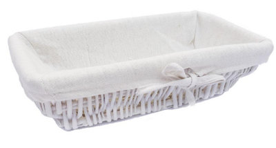 Wider Shallow Wicker Storage Basket Hamper Basket X Small 29 x 15.5 x 8 cm