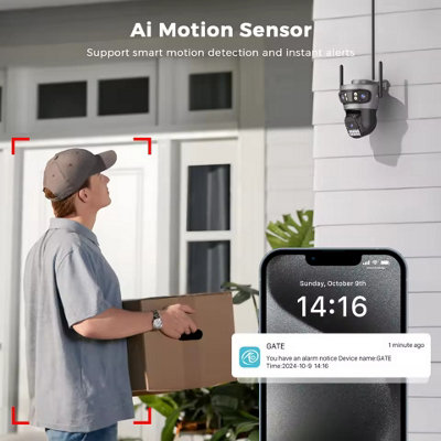 Wifi Camera Outdoor Auto Tracking Multi Screens 5X Digital Zoom