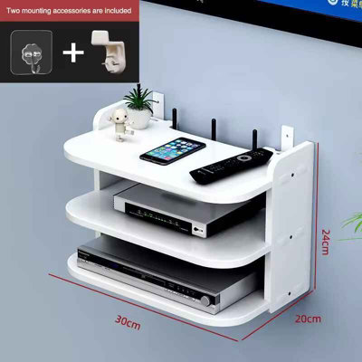 WiFi Router and Power Strip Wall Mount Shelf Hidden Cable Organizer