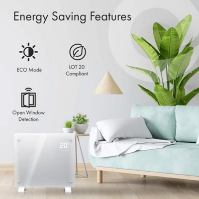 WiFi Smart Electric Glass Panel Heater 1000W Wall Mounted Or Free ...