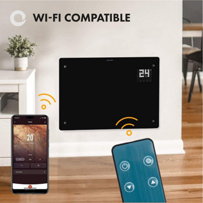 WiFi Smart Electric Glass Panel Heater 1500W Wall Mounted Or Free ...