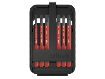 Wiha 7 Piece SlimBit Electric Screwdriver Bit Set for Safe Electrical Work