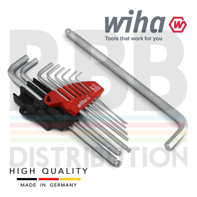 Wiha L Key Allen Key Hex Ball End 9pc Set 1.5mm to 10mm Prostar Holder 07185