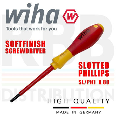 Wiha Plus Minus Slotted Philips Screwdriver Electrician 1000v VDE SL ...