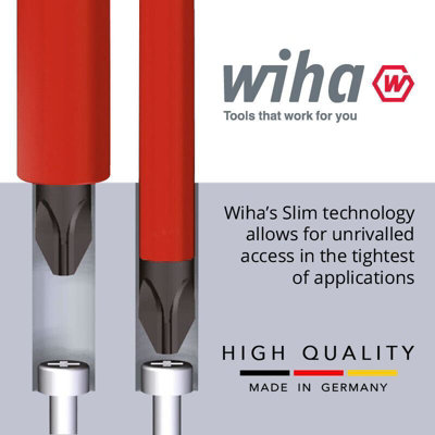 Wiha Screwdriver Square Scrulox Robertson Electrician 1000v VDE SlimFix ...