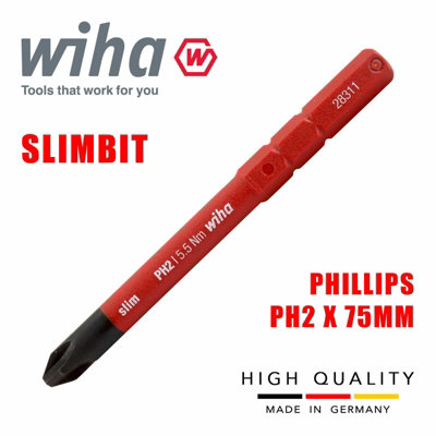 Wiha Slimbit Screwdriver SlimVario PZ SL PH Torx HEX 75mm 1000v VDE ...