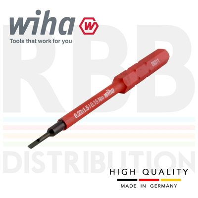 Wiha Slimbits Slotted Screwdriver 1.5mm Flat Head 1000v VDE Electrician ...