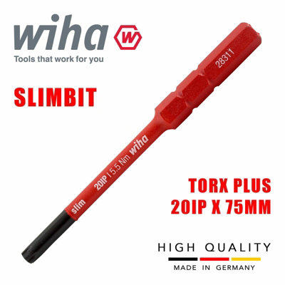 Wiha SlimBits Torx Plus Screwdriver 20IP Head 75mm 1000v VDE ...
