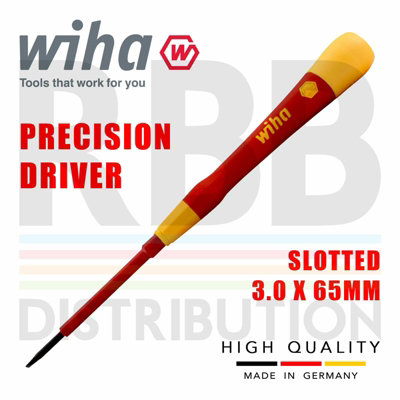 Wiha Slotted Screwdriver PicoFinish 3mm 1000v VDE Electrician Rotating ...
