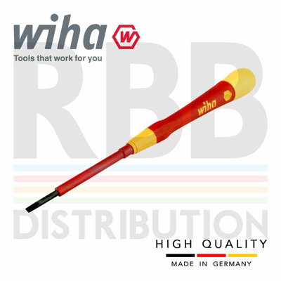 Wiha Slotted Screwdriver PicoFinish 3mm 1000v VDE Electrician Rotating ...