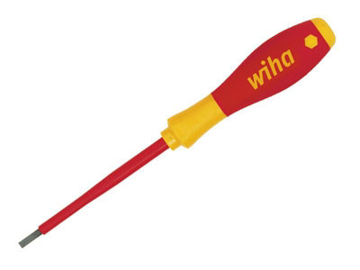 Wiha SoftFinish Electric SlimFix Slotted Screwdriver 4.5 x 125mm for ...