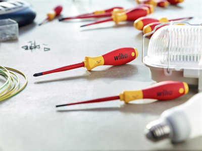 Wiha SoftFinish Electric SlimFix Slotted Screwdriver 4.5 x 125mm for ...