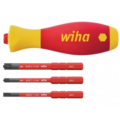 Wiha Softfinish Electric Slimvario Screwdriver Set, 4 Piece Multi ...