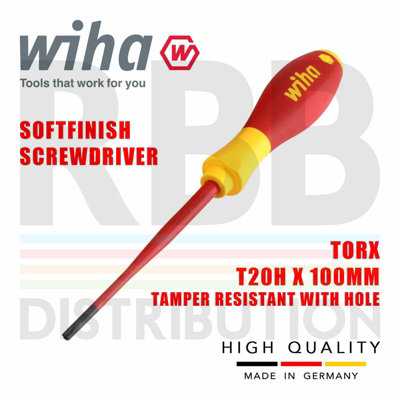 Wiha Torx Screwdriver T20H SlimFix Fit SoftFinish VDE Electrician ...