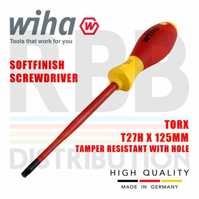 Wiha Torx Screwdriver T27H SlimFix Fit SoftFinish VDE Electrician ...