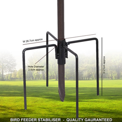 Wild Bird Feeder Stabiliser Base Black Garden Stand with Feet Spikes for Feeding Stations