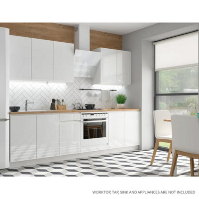 William 7 Units Professional Kitchen Cabinets Set - White Gloss