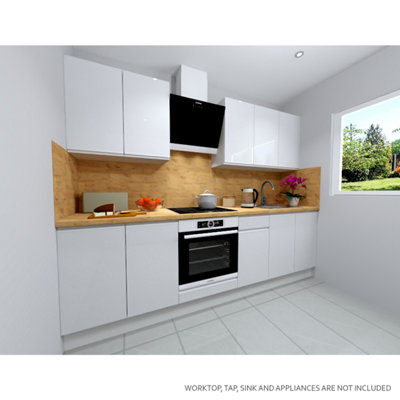 William 7 Units Professional Kitchen Cabinets Set - White Gloss