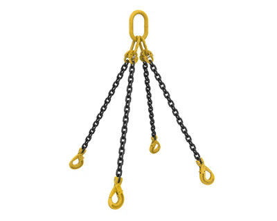 William Hackett Grade 8 (2.2-3.1t) 4 Leg 7mm Lifting Chain Sling with ...