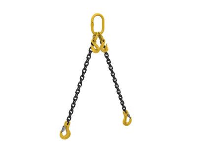 William Hackett Grade 8 (3.15-4.25t) 2 Leg 10mm Lifting Chain Sling with Sling Shortening Grab ...