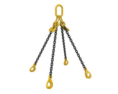 William Hackett Grade 8 (4.75-6.7t) 4 Leg 10mm Lifting Chain Sling with ...