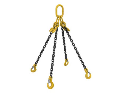 William Hackett Grade 8 (4.75-6.7t) 4 Leg 10mm Lifting Chain Sling with ...