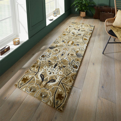 William Morris 127301 Mustard Bullerswood Runner Rug for Hallway - Long ...