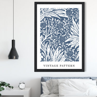 William Morris Blue Pattern / Black Frame / SIZE: A2